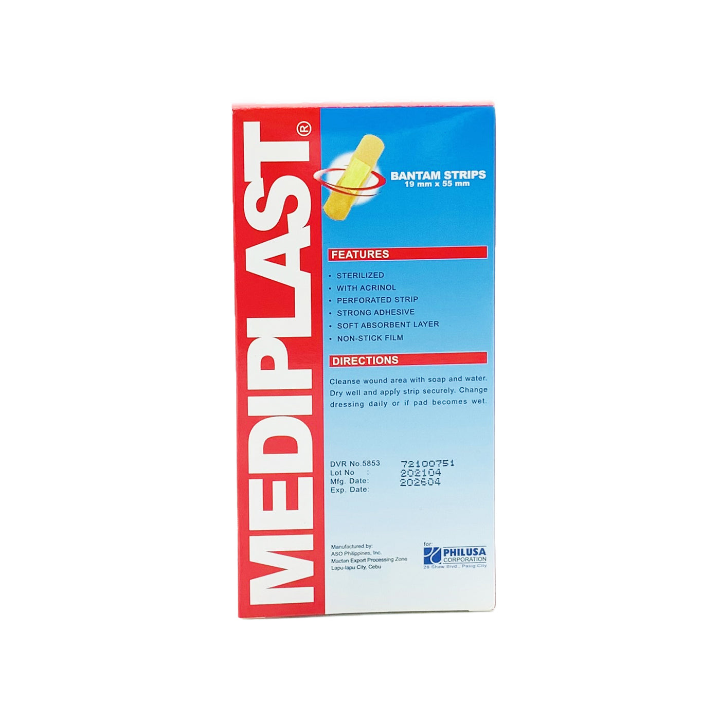 MEDIPLAST Plastic Strips Bantam 100s — PHILUSA Online Store