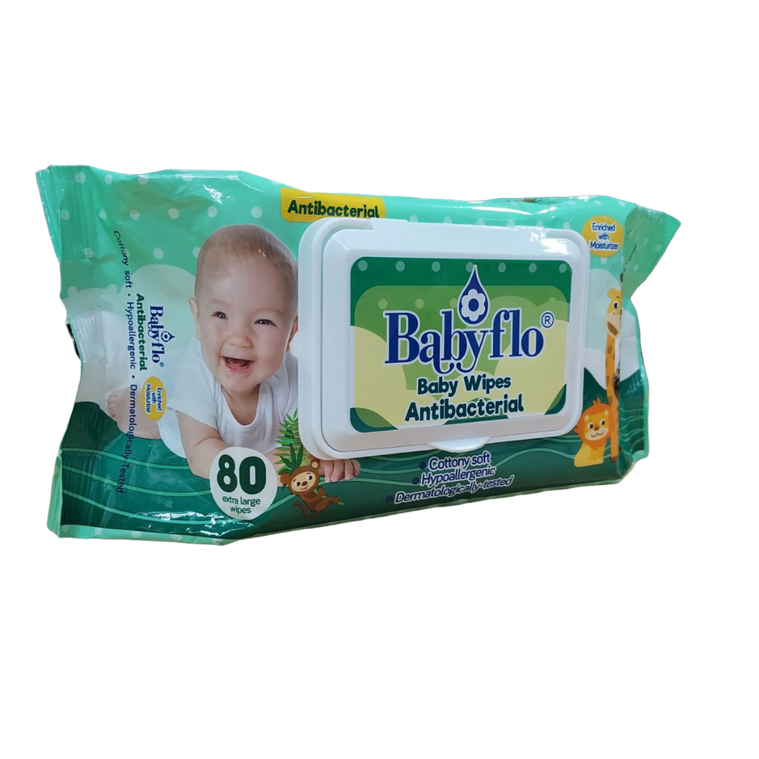 Babyflo Baby Wipes Antibacterial 80s with Lid — PHILUSA Online Store