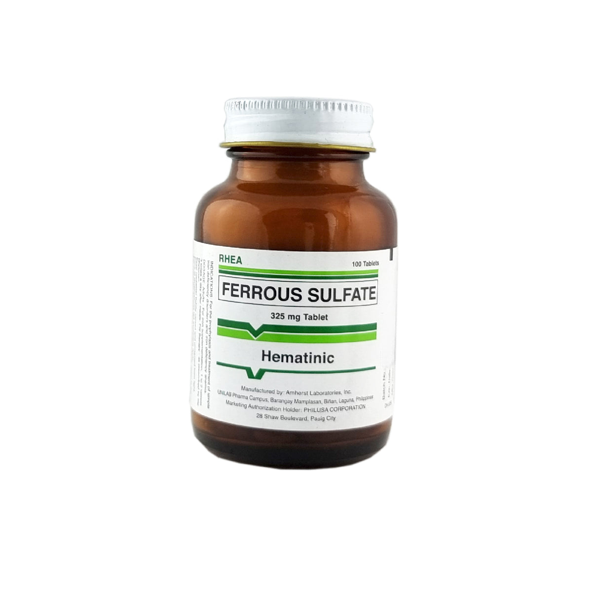 RHEA Ferrous Sulfate 325mg 100s — PHILUSA Online Store